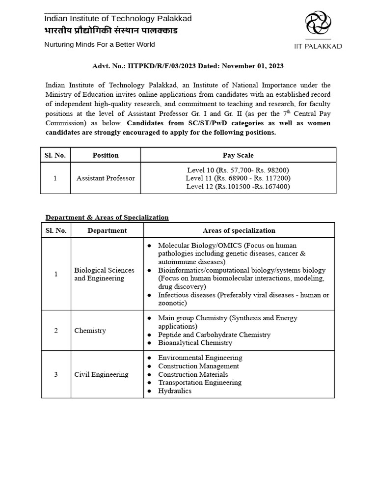 IIT Palakkad | PDF | Physics | Engineering