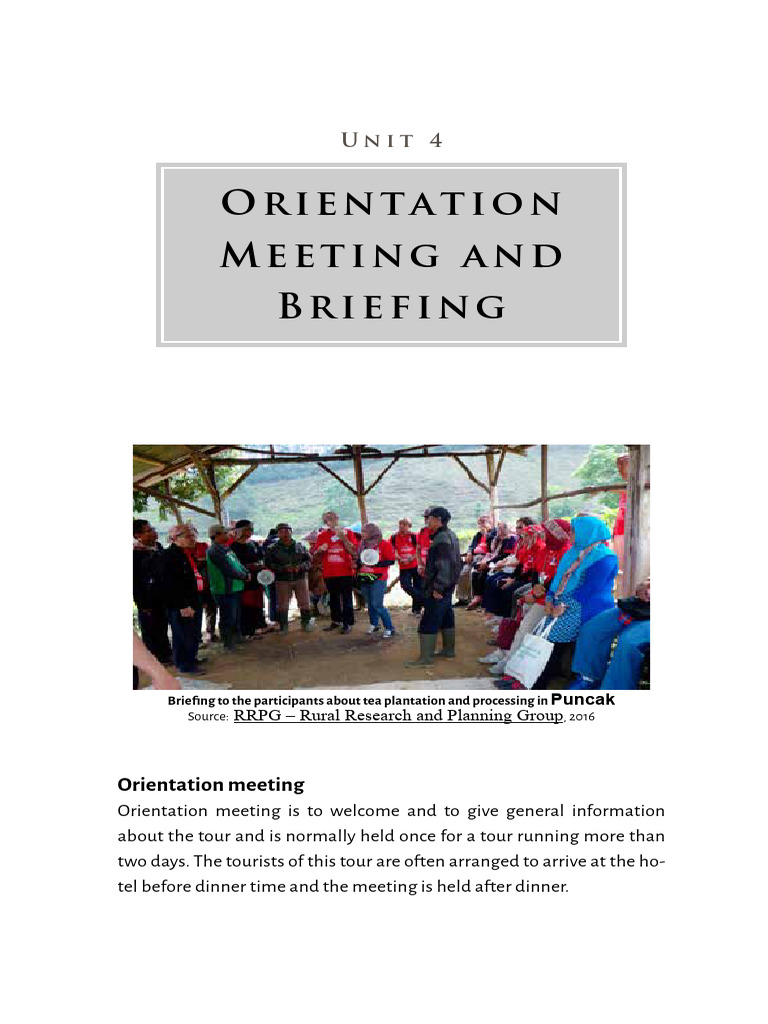 English For Professional Tour Guiding Services-Orientation Meeting and ...