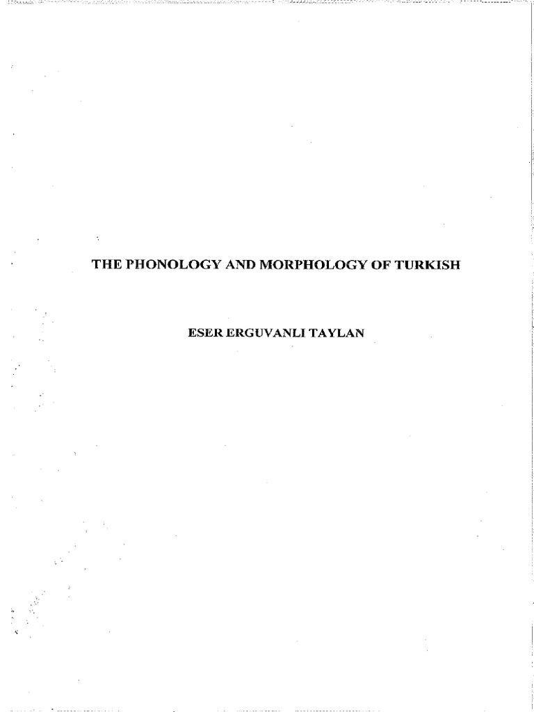 1 Phonology-Morphology of Turkish-Taylan | PDF