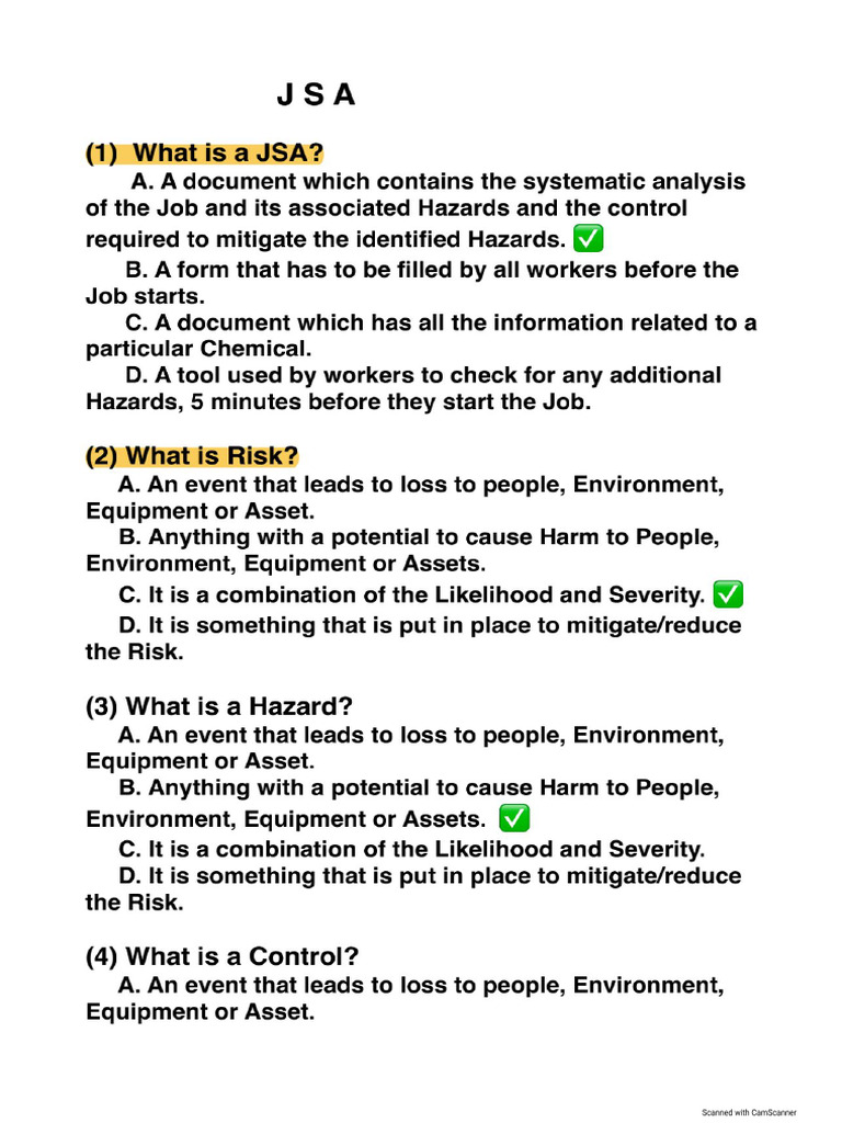 JSA FILE. Important Fill | PDF