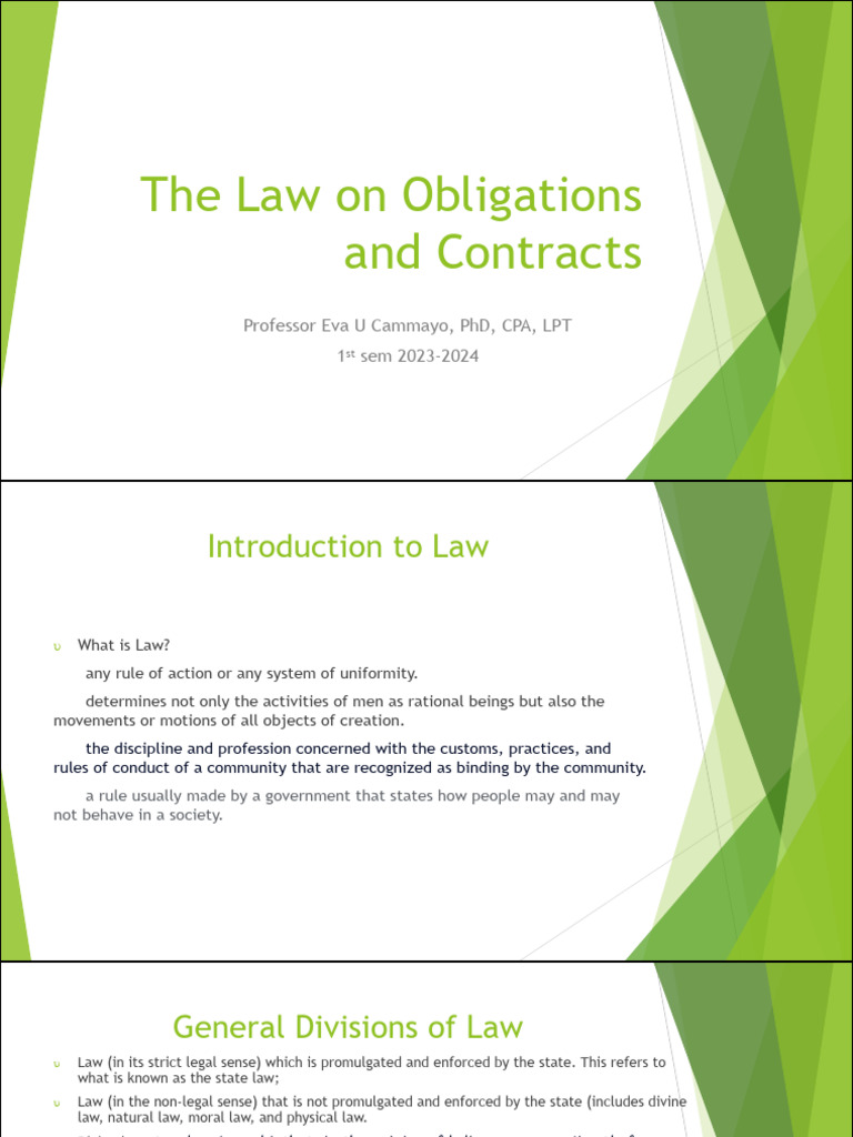 The Law On Obligations and Contracts | PDF | Tort | Statutory ...