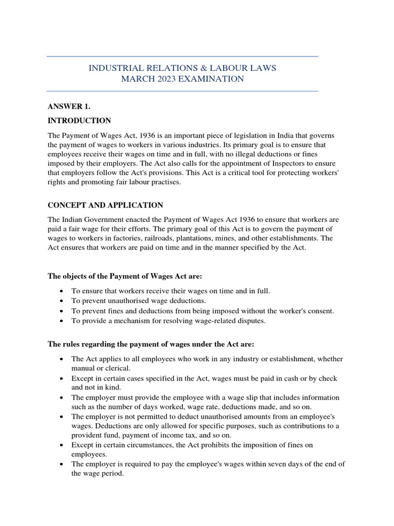 Industrial Relations and Labour Laws | PDF | Strike Action | Layoff