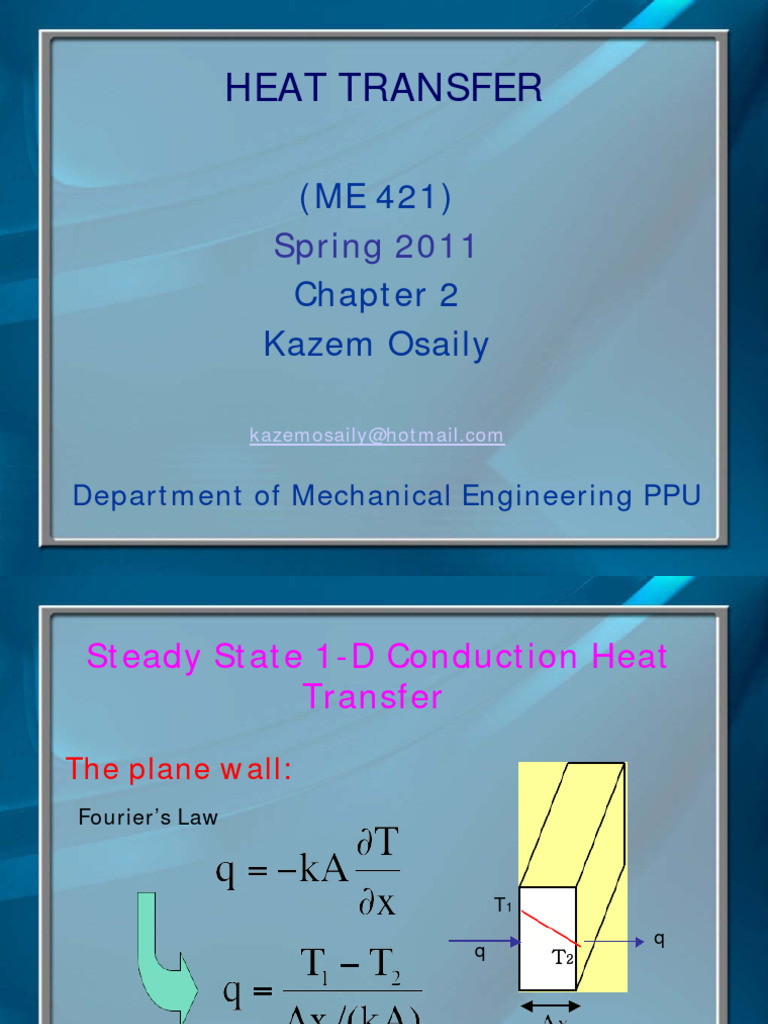 Lecture 2a | PDF | Heat Transfer | Thermal Insulation