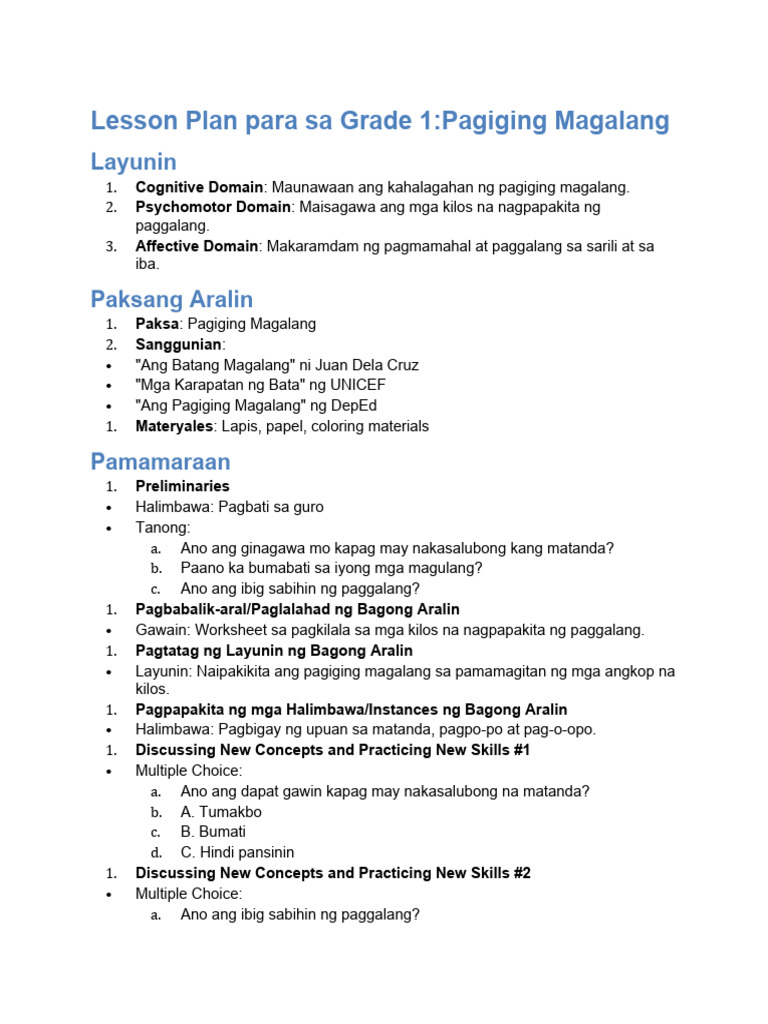 Maunawaan Ang Kahalagahan Ng Pagiging Magalang. | PDF Maunawaan Ang Kahalagahan Ng Pagiging Magalang. | PDF