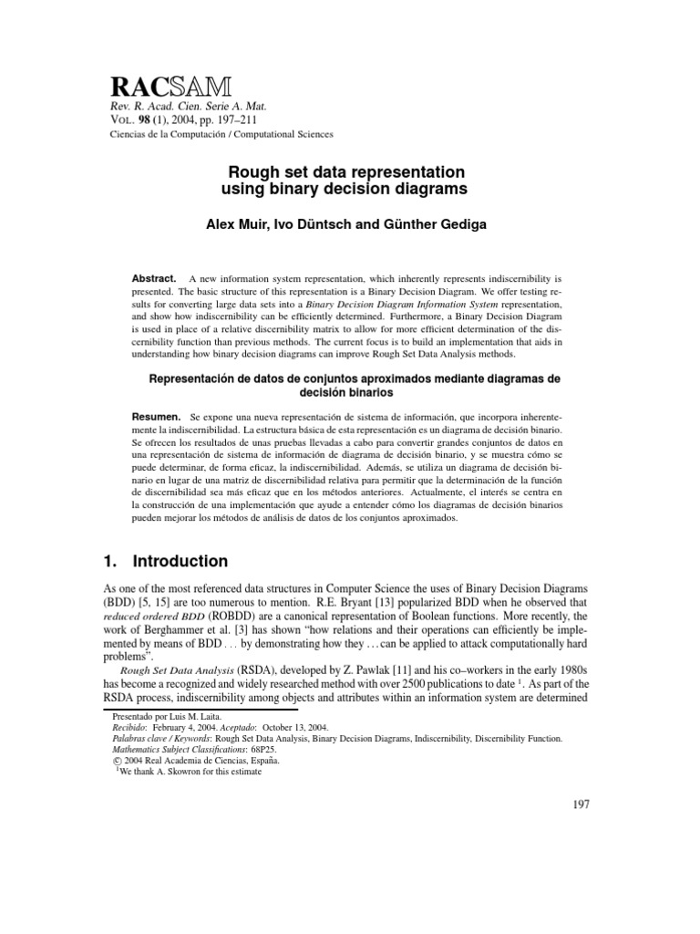 Rough Set Data Representation Using Binary Decision Diagrams | PDF | Teaching Mathematics ...