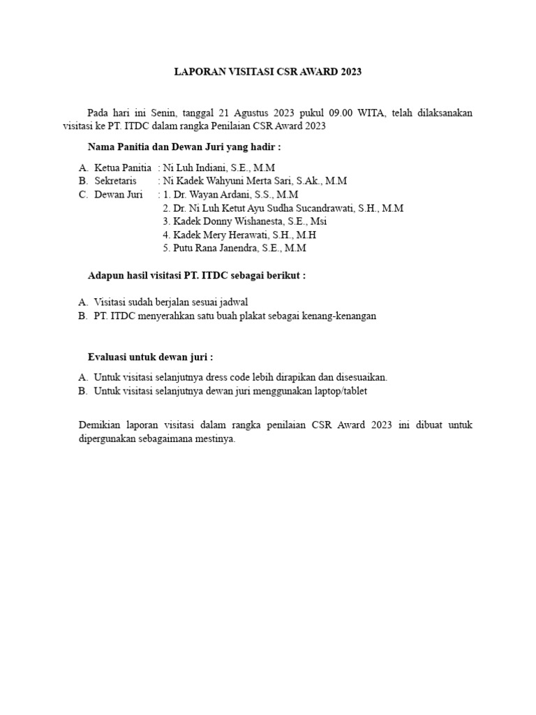 Laporan Csr Pt Itdc 2023 Pdf