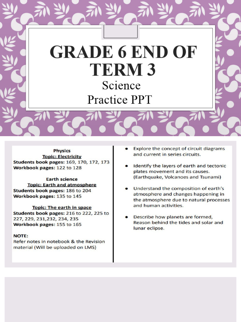 Grade 6 END of Term 3 Practice | PDF | Moon | Tide