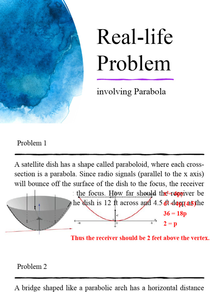 Problem Solving Involving Parabola | PDF