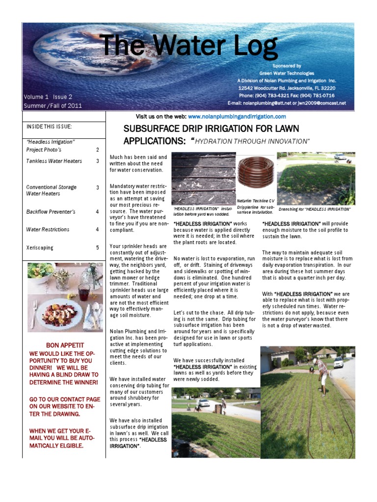 The Water Log: Subsurface Drip Irrigation For Lawn Applications ...