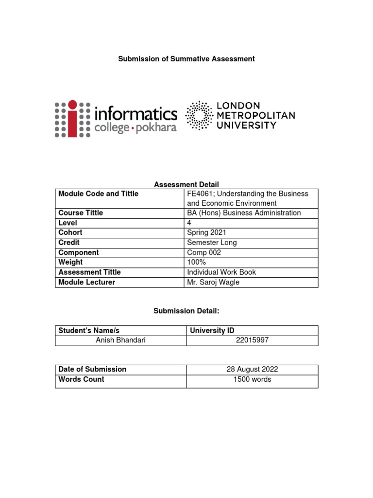 Anish Bhandari, 22015997, Fe4061 | PDF | Supply (Economics) | Demand