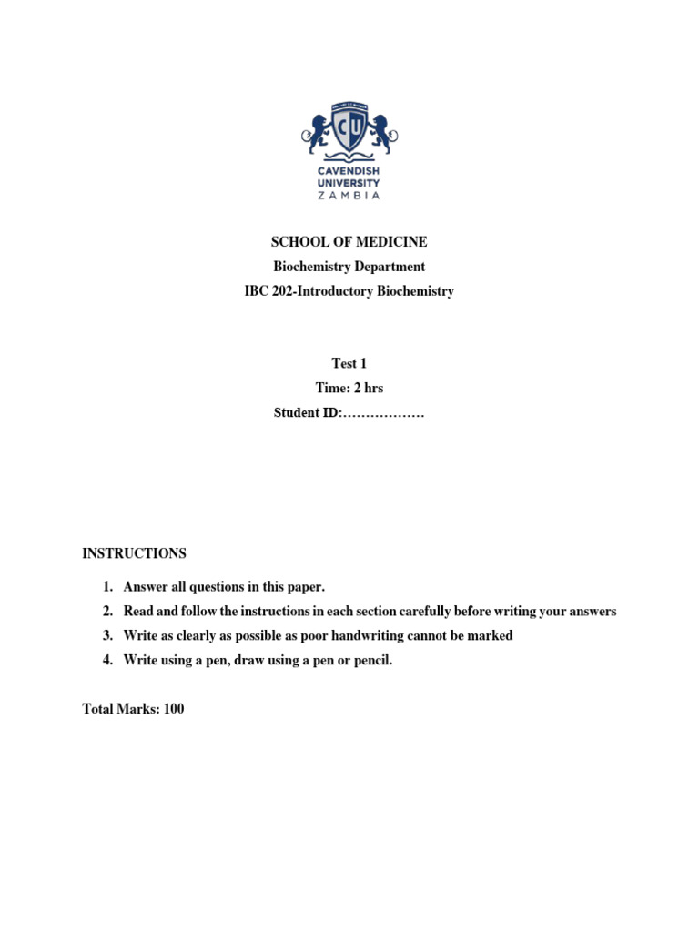 IBC 202 Test 1 2019 | PDF | Buffer Solution | Chromatography