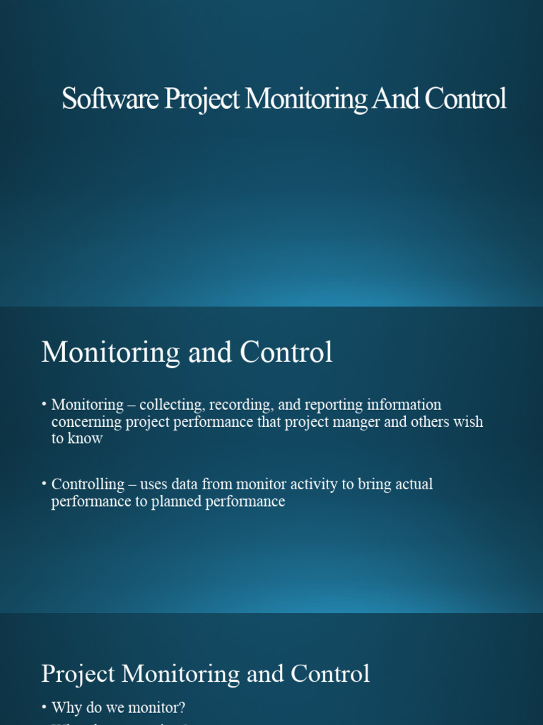 Software Project Monitoring and Control | PDF | Project Management | Computing