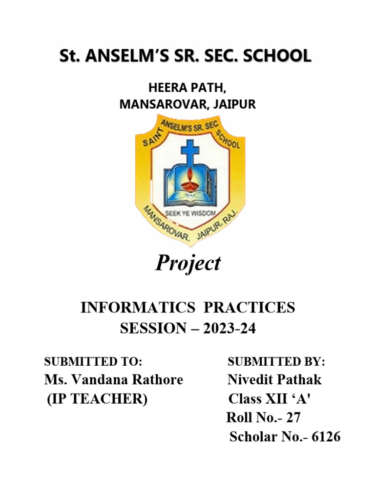 IP Project 12A | PDF | Table (Database) | Trigonometric Functions