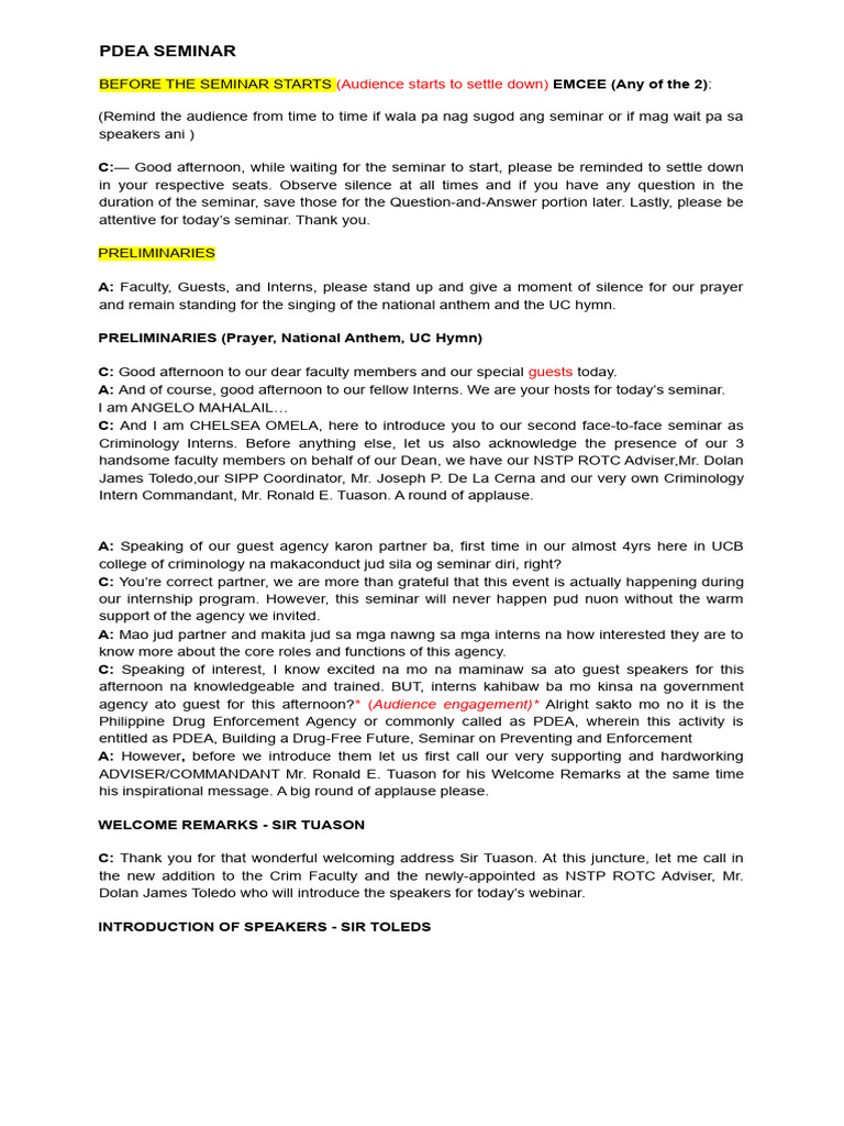 Seminar Script | PDF | Drug Policy