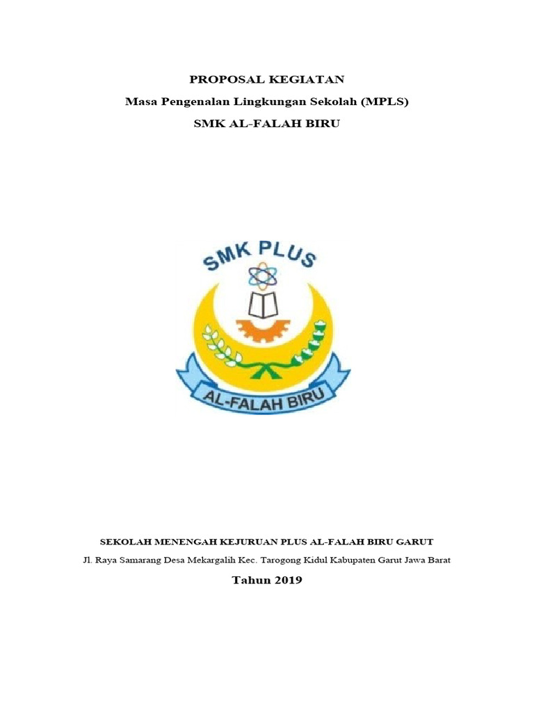 Proposal Kegiatan MPLS 2019 | PDF