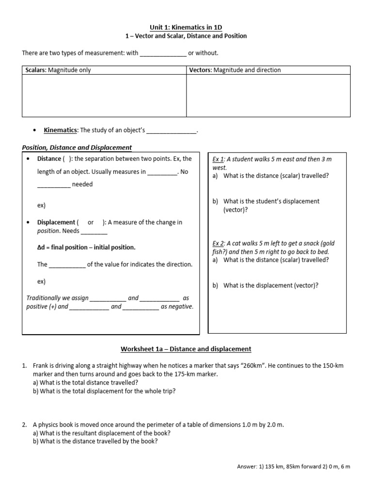 Kinematics Note Ws 2019 Updated | PDF | Acceleration | Euclidean Vector