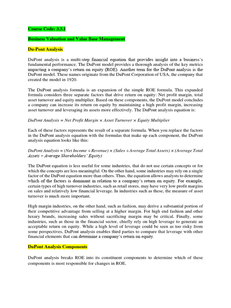 Chapter 1 - Class Material | PDF | Return On Equity | Leverage (Finance)