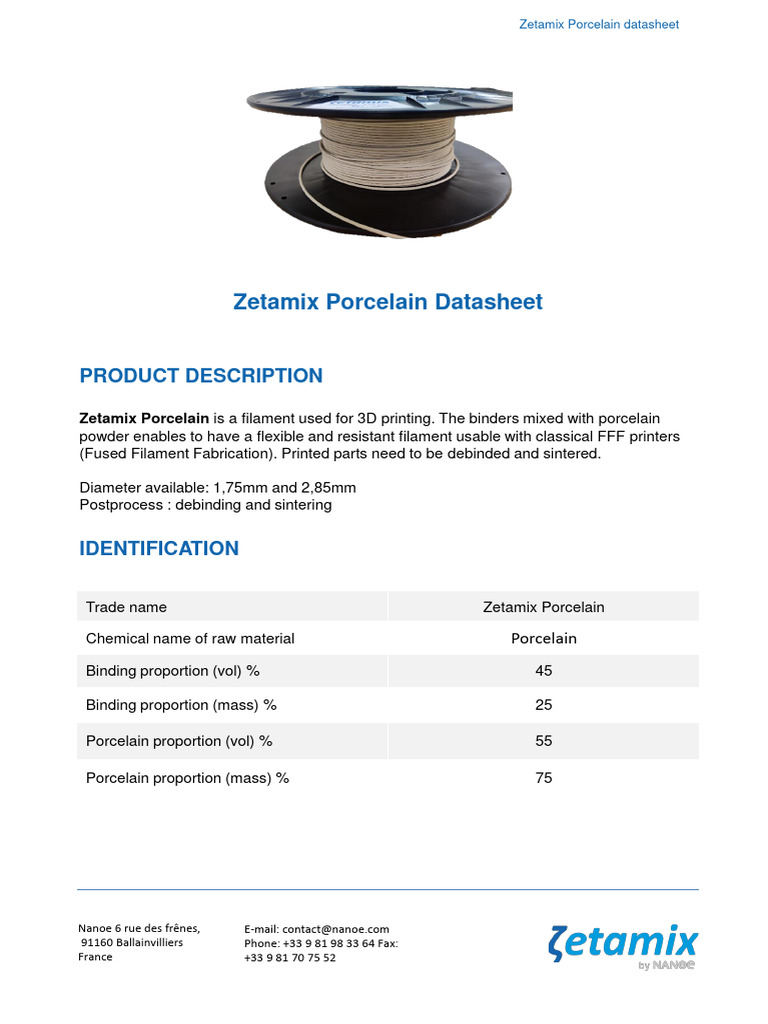 3D Printing with Zetamix Porcelain | PDF | Sintering | Materials