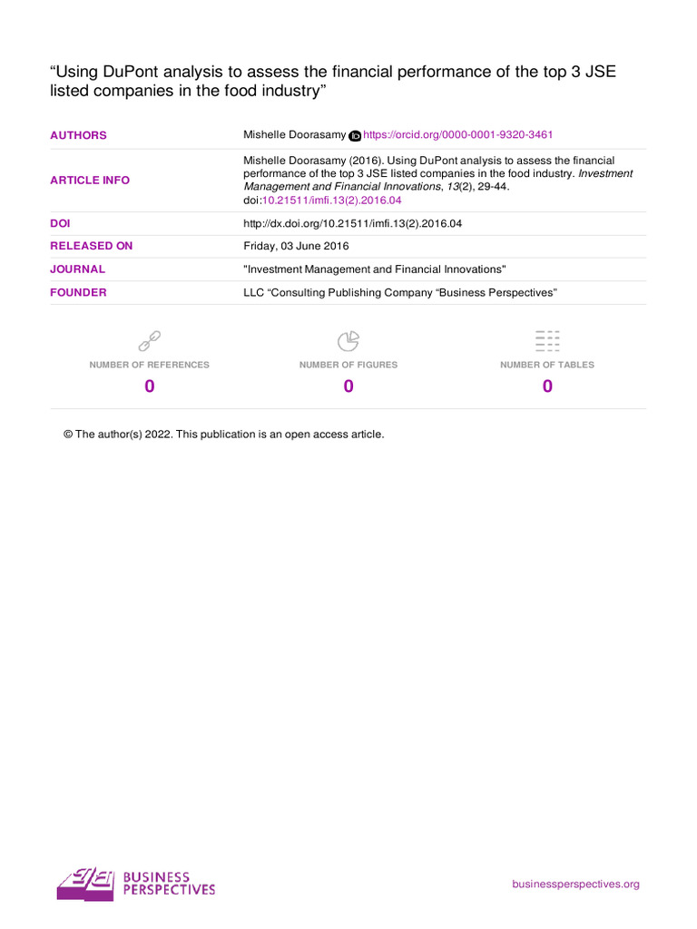 Research Paper - Using DuPont Analysis To Assess The Financial Performance of The Top 3 JSE ...
