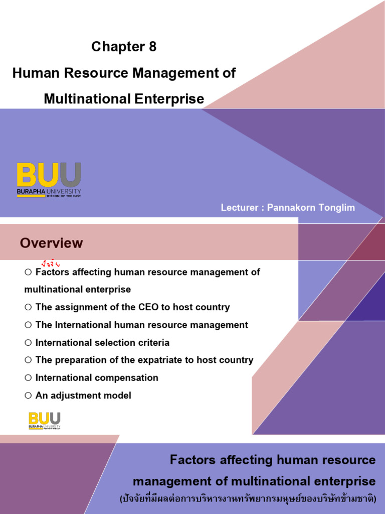 IB-CH8 Human Resource Management of Multinational Enterprise | PDF