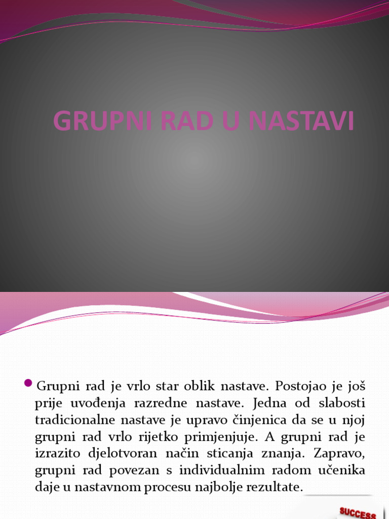 Grupni Rad U Nastavi | PDF