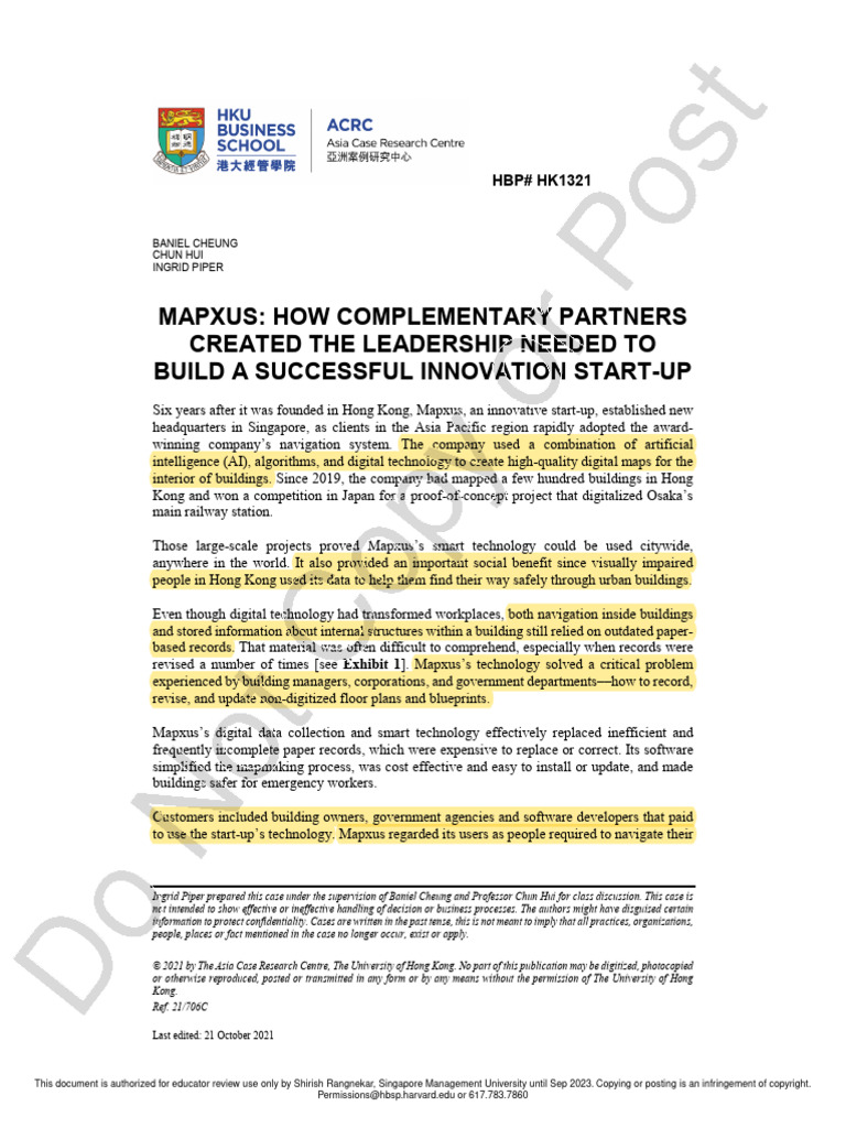 Mapxus Case | PDF | Small Business & Entrepreneurs | Startup Company