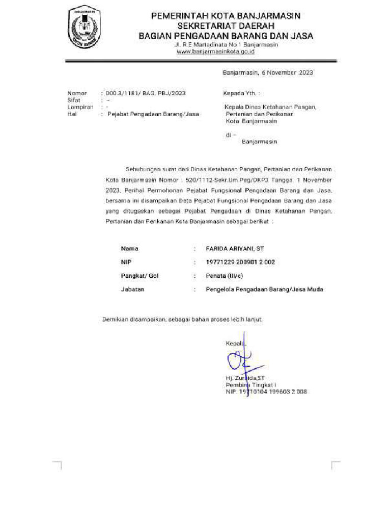 Pejabat Pengadaan Bu Farida | PDF