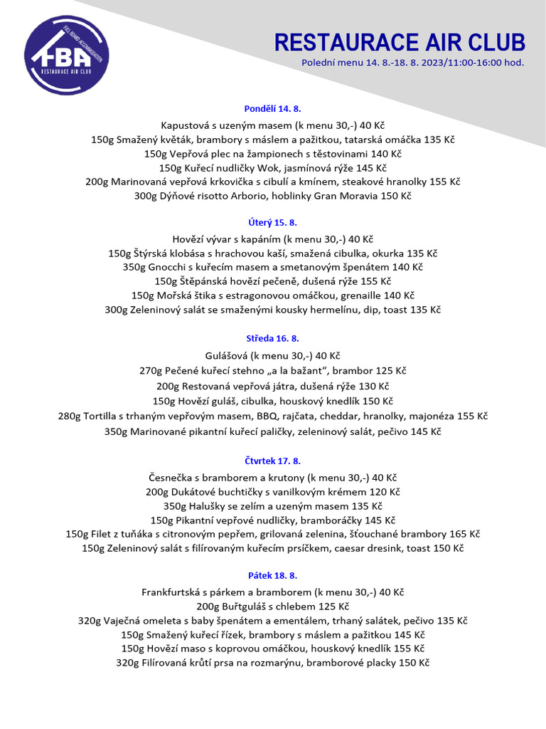 Menu Air Club - 3 | PDF