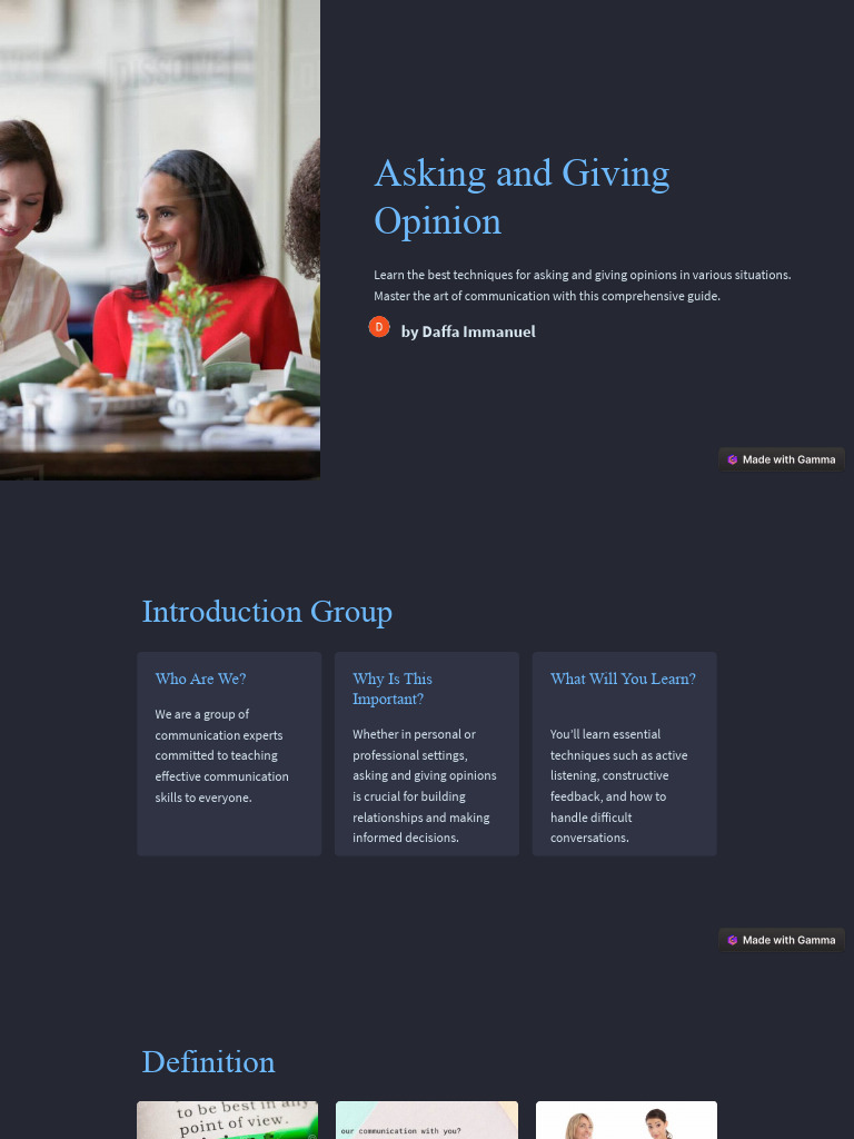 Asking and Giving Opinion | PDF | Communication | Conversation