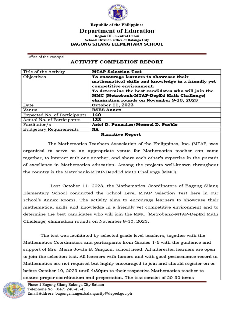 Acr-Mtap-Selection Test - October | PDF | Learning