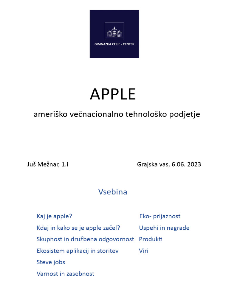 Apple Presentation (Word) | PDF