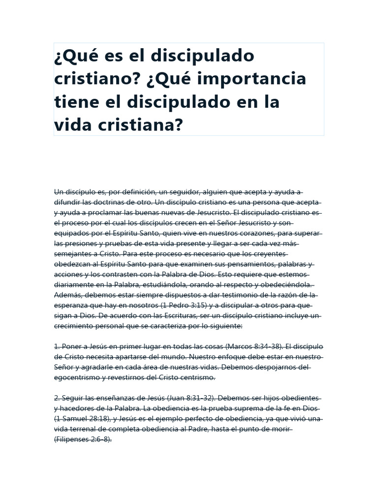 Discipulado | PDF | Jesús | Amor