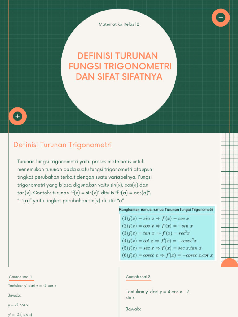 Sifat Sifat Turunan Fungsi Trigonometri | PDF
