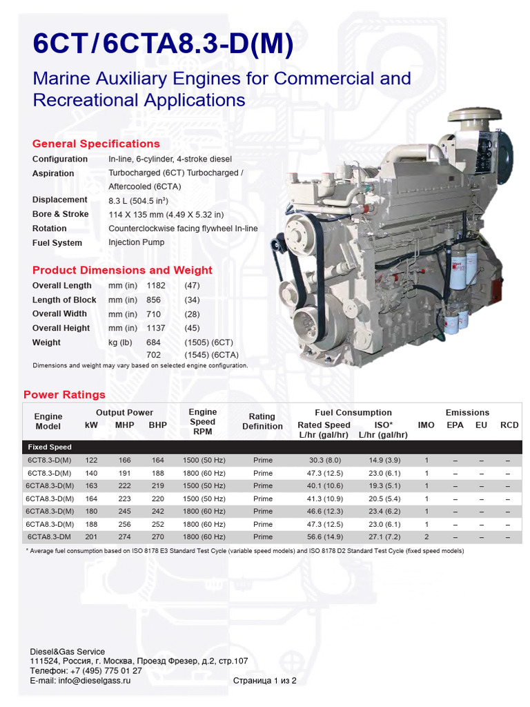 6CT8.3-DM-dgs (1) | PDF | Engines | Diesel Engine