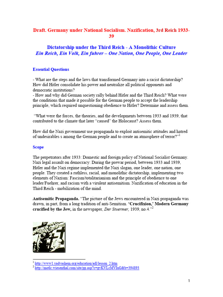 Nazification of Germany 1933-1939 | PDF | Nazi Germany | Schutzstaffel