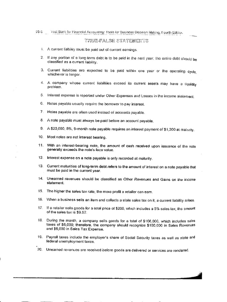 FA Test Bank | PDF