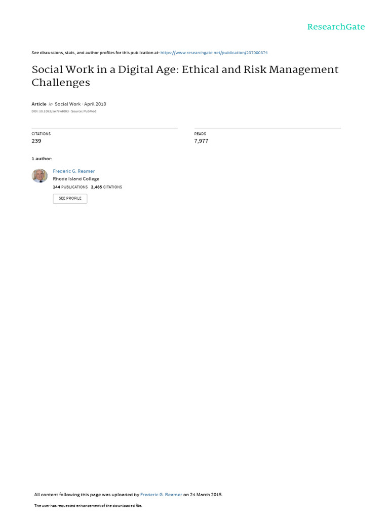 Digital Age Social Work Ethics | PDF | Social Work | Informed Consent