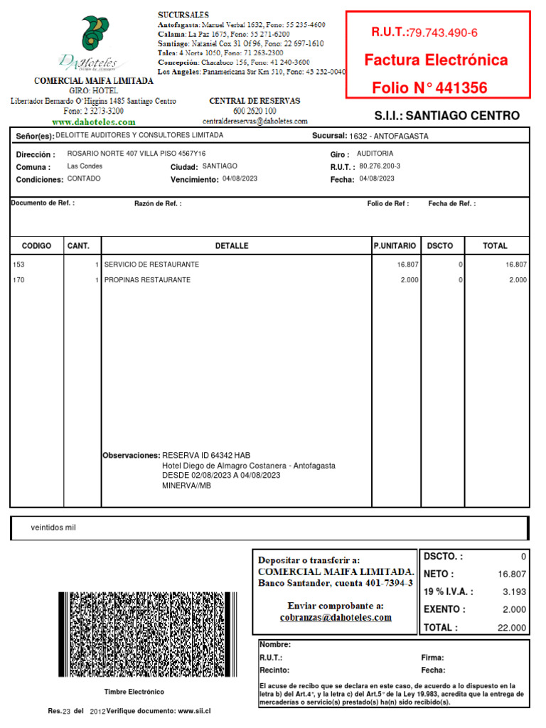 Factura Consumo Restaurant | PDF | Tecnología financiera | Finanzas y ...