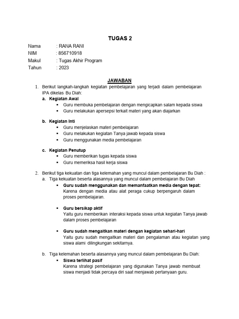 Tugas 2 Tap Rana Elearning | PDF