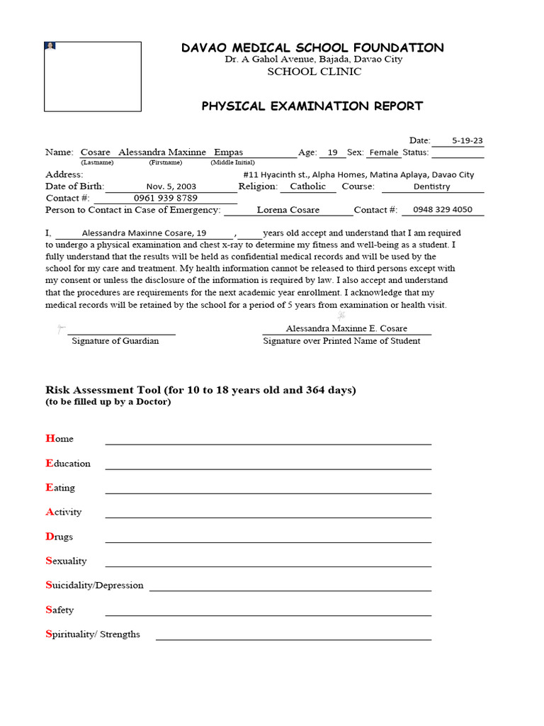 Pe Form (Cosare, Alessandra Maxinne E.-Dmd-1-Canine) | PDF | Allergy ...