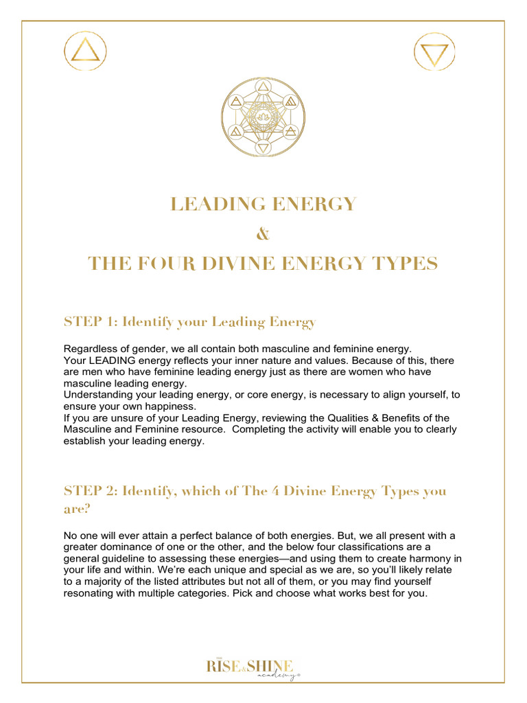 The 4 Divine Energy Types | PDF | Grammatical Gender | Extraversion And ...