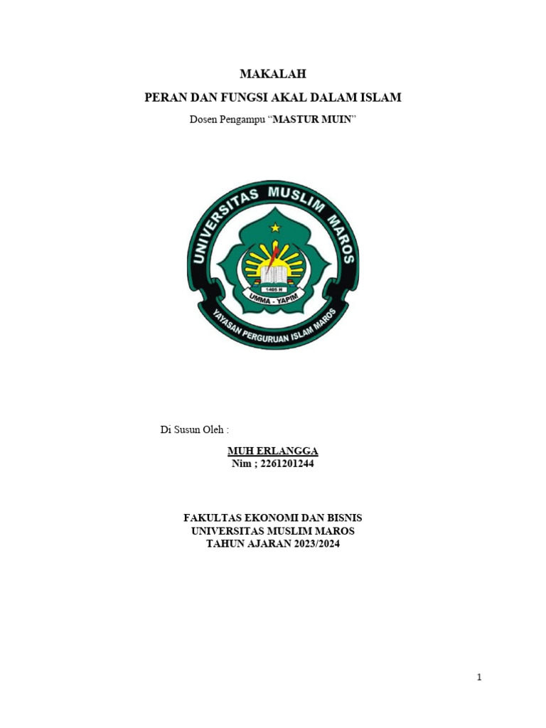 Perang Penting Akal Dalam Islam MID | PDF