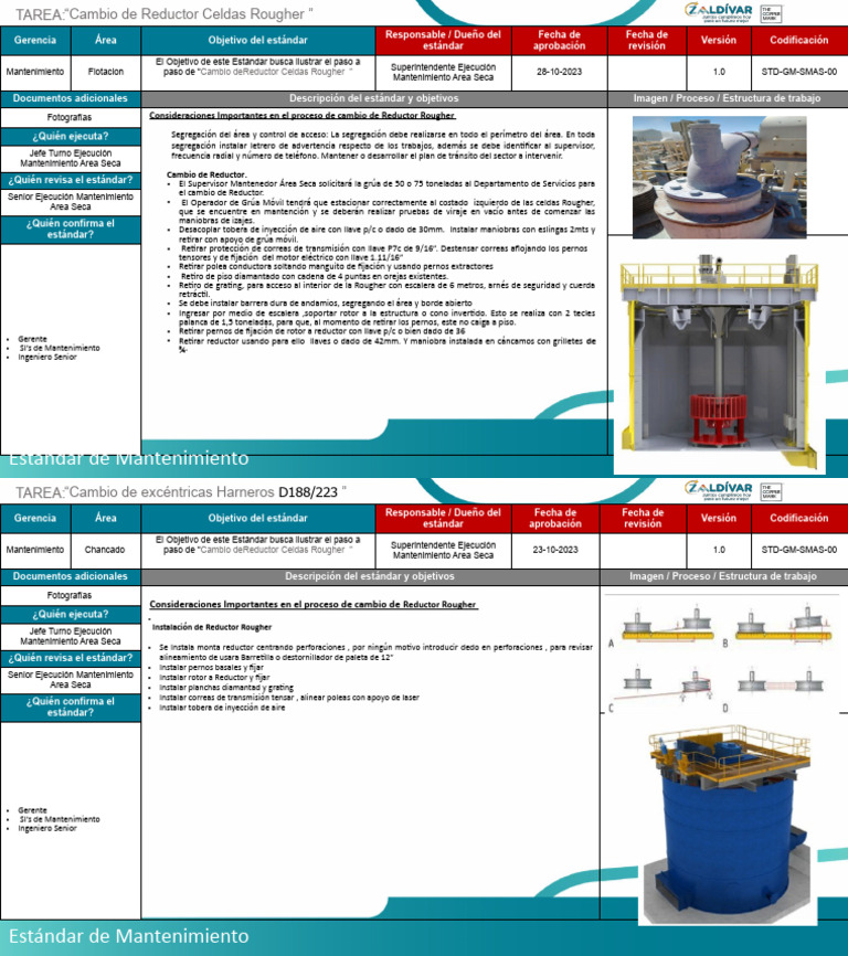 Cambio de Reductor Celdas Rougher | PDF | Bienes manufacturados | Equipo