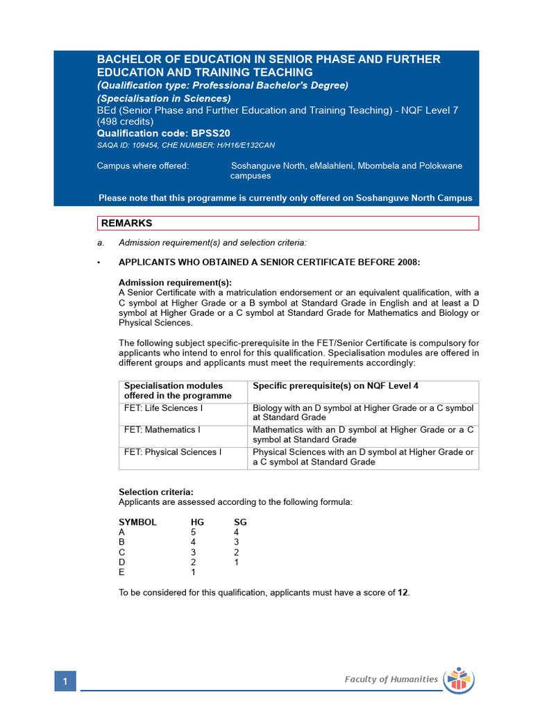 B Senior Phase Further Education Training Teaching Sciences 2022 | PDF ...