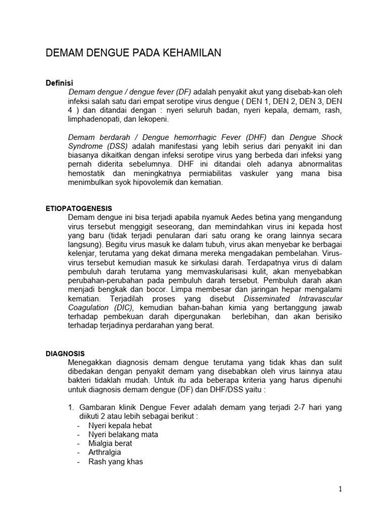 SPM Infeksi DHF Pada Kehamlan | PDF