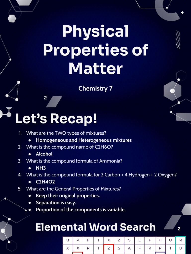 STUDENT Y7 Physical Properties of Matter | PDF | Metals | Solid