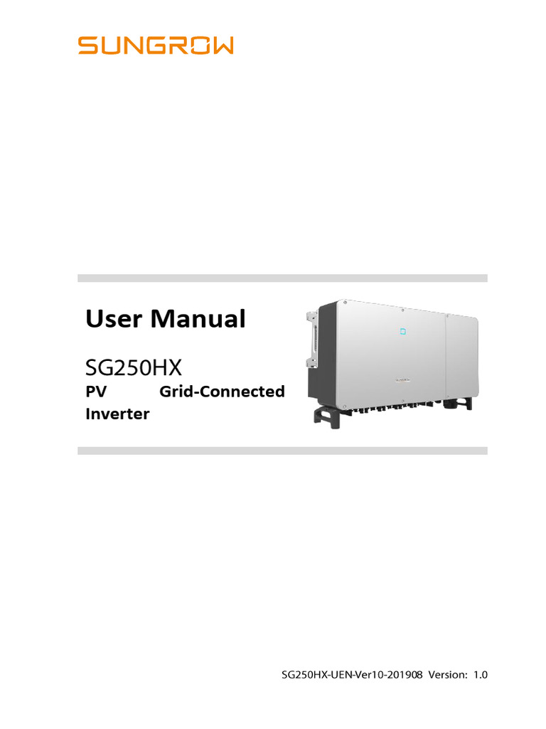 Manual SunGrow 200kW (SG250HX-IN) | PDF | Power Inverter | Relay