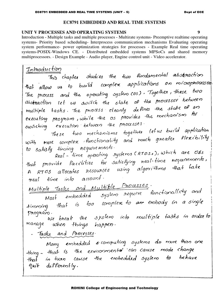 Unit V Processes and Operating Systems | PDF | Electronic Engineering | Systems Science