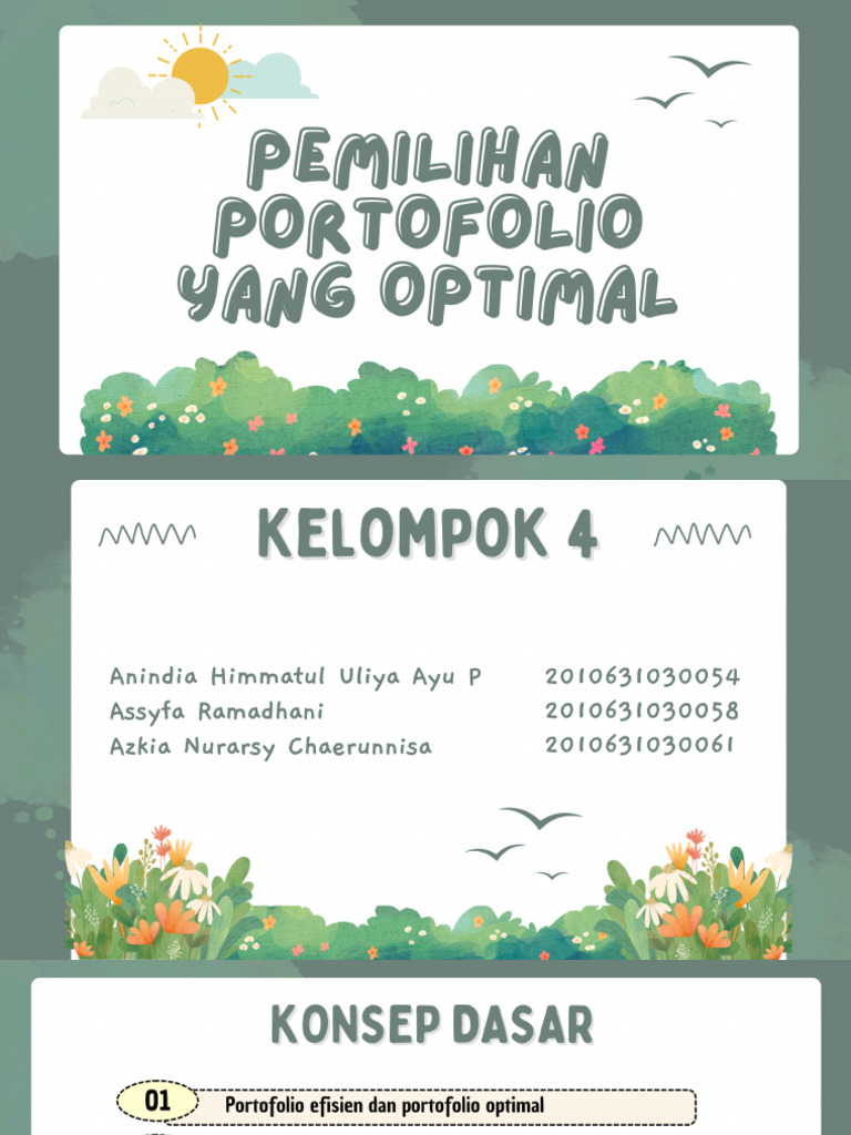 Kelompok 4 - Pemilihan Portofolio Optimal | PDF