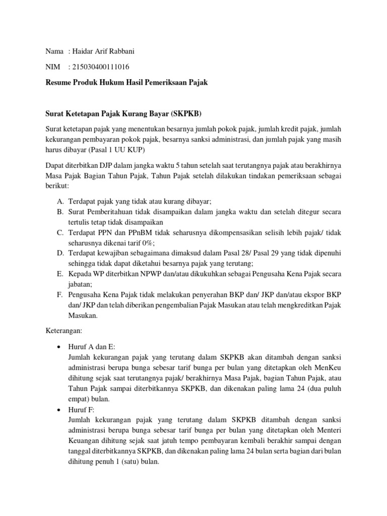 Panduan SKPKB dan SKPKBT Pajak | PDF